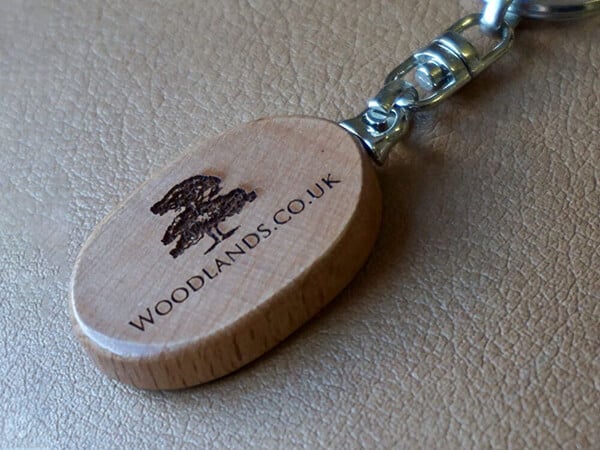 Eco-Friendly Custom Engraved Wooden Keyrings (Various Shapes)