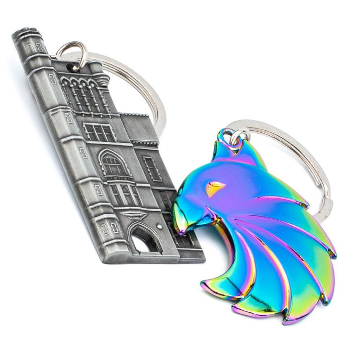 3D Cubic Moulded Metal Keyrings With Your Designs / Logos