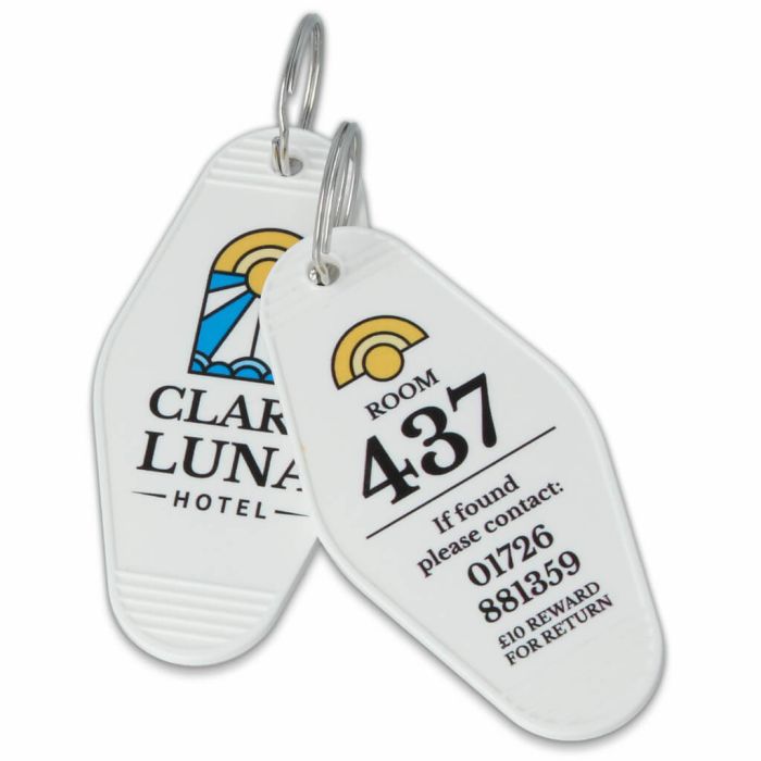 Motel Room Retro Keyrings Custom Printed With Your Logos & Designs